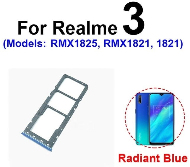 SIM Card Holder Tray For Realme 3 : Blue – Shockware.in